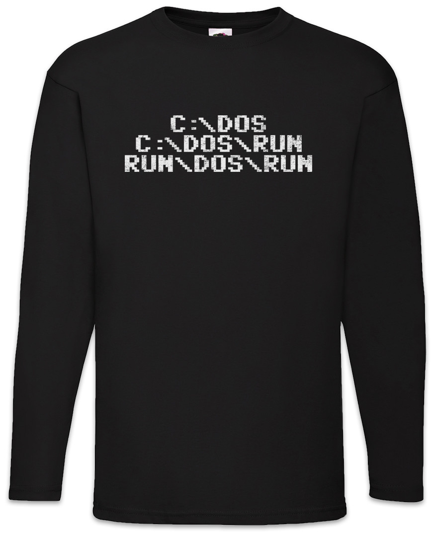 Run Dos Run Long Sleeve T-Shirt Fun Nerd Computer Science Scientist ...