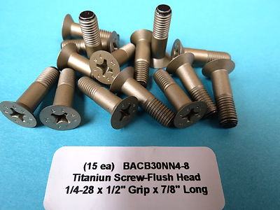 1/4-28 x 7/8” Titanium (15) Flush Screws Bolts Boeing Aircraft ...