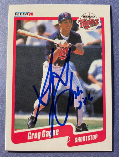 SIGNED GREG GAGNE 1990 AUTOGRAPHED FLEER BASEBALL CARD - TWINS | eBay