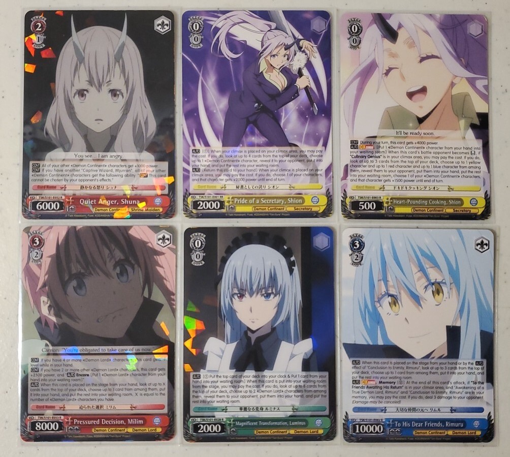 Weiss Schwarz Slime Vol. 3 Milim Rimuru Shuna Shion & Luminus R/RR Foil ...