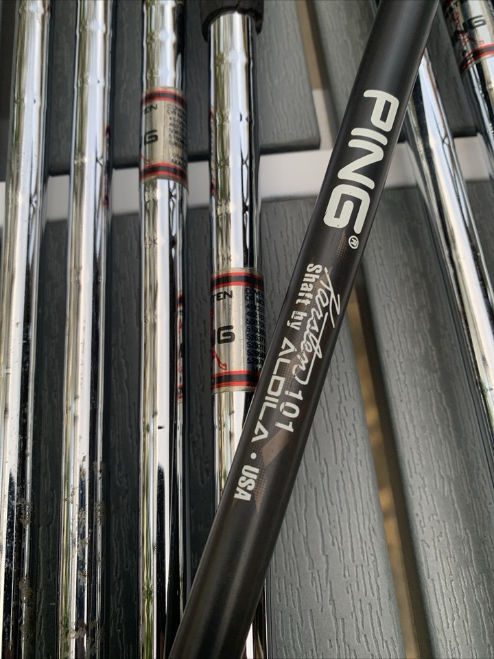 PING ZING Beryllium Copper Red Dot Iron (Set of 9) 8 Steel Shafts+ 1 ...