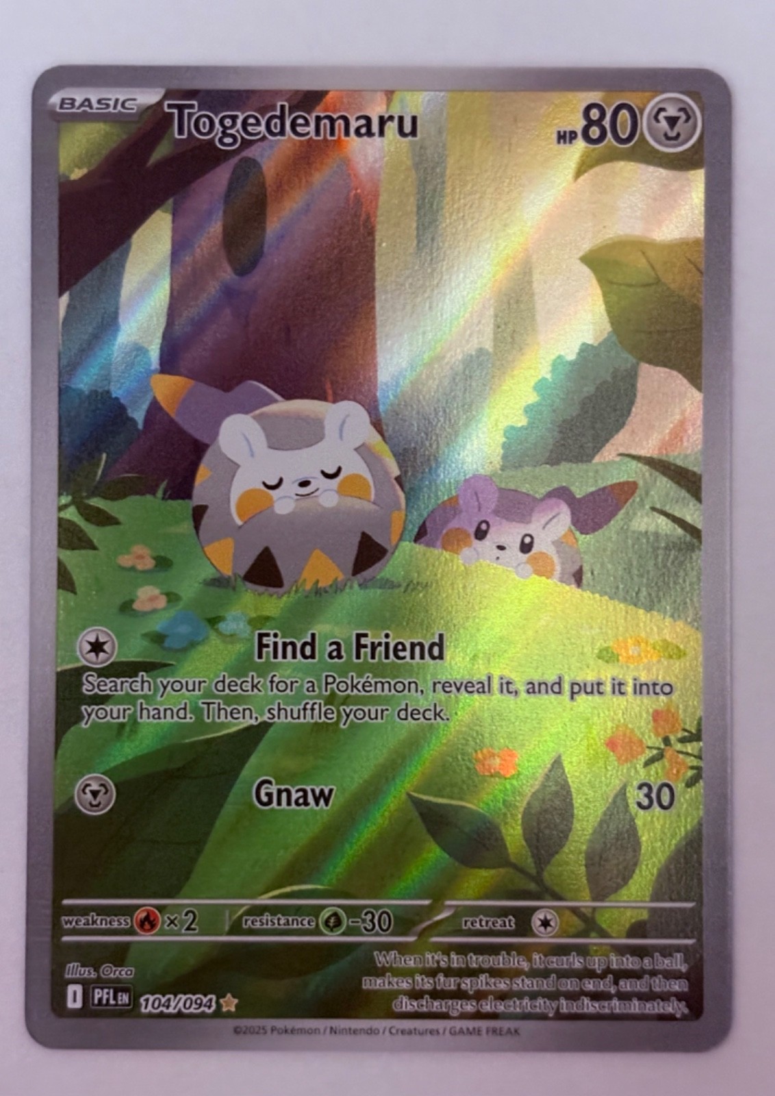 Togedemaru 104/94 Illustration Rare Full Art Holo Phantasmal Flames ...