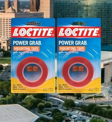 2 pack Loctite Clear Power Grab outdoor Mounting Tape 3/4 Inch by 60 ...