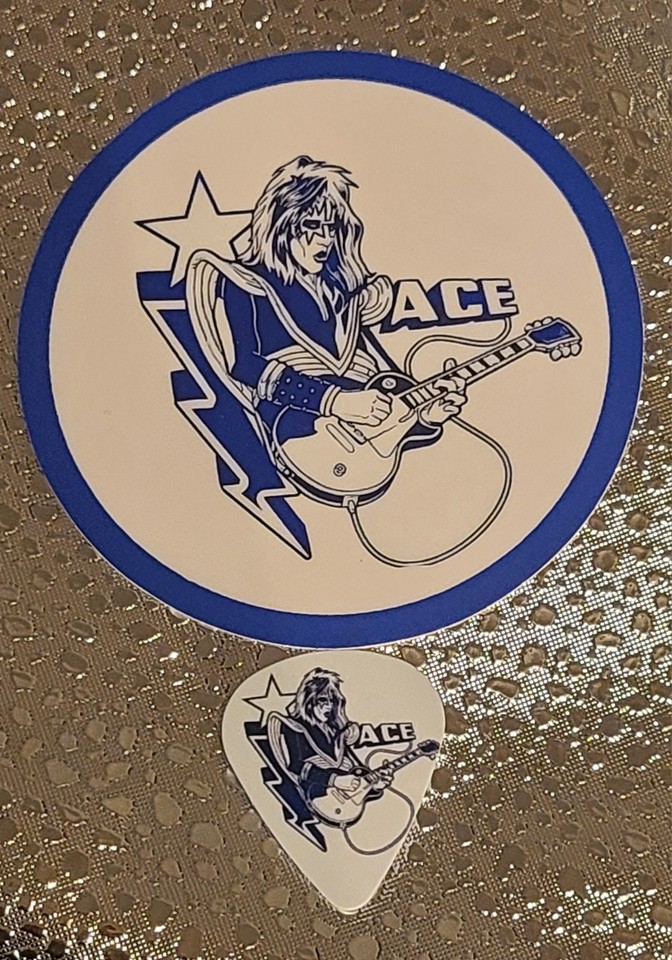 Space Ace Sticker And Guitar Pick Kiss Ace Frehley Logo Novelty Blue ...