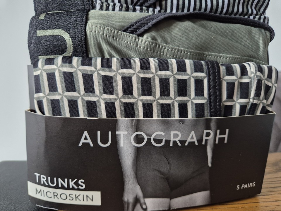 Marks & Spencer 5 Pack Autograph Microskin Trunks Green Mix Large 36-38 ...