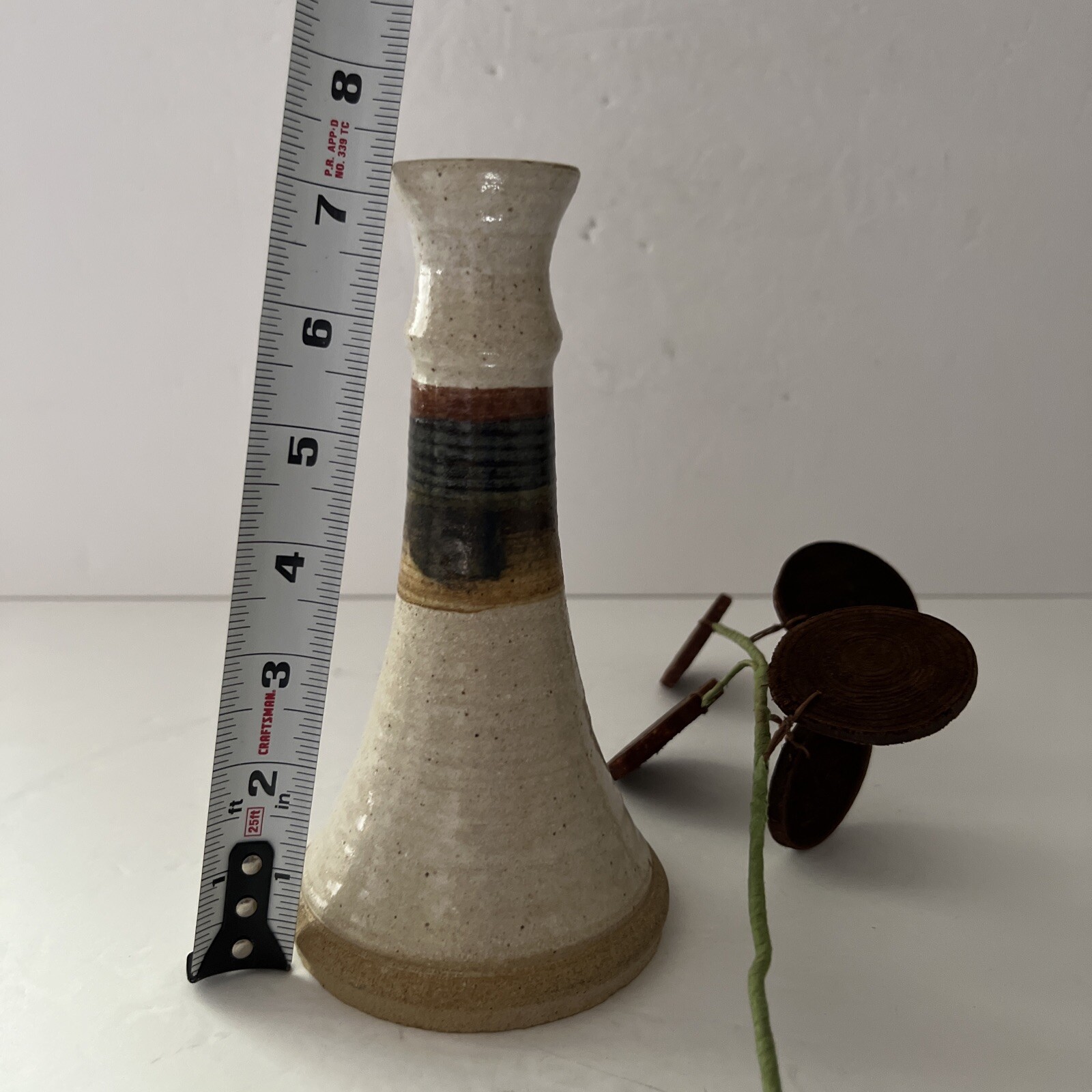 Art Pottery Stoneware Brown Blue Earth Tones Vase | eBay