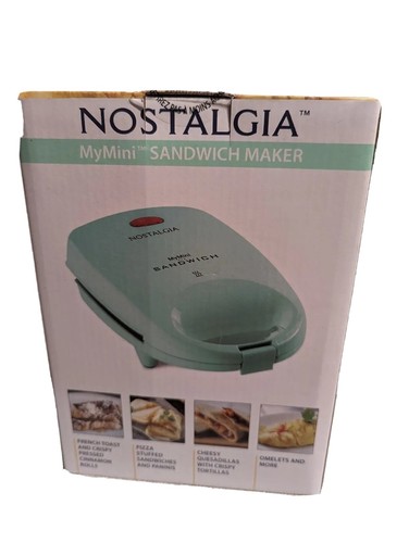 Nostalgia My Mini Electric Sandwich Maker AND Personal Griddle - Teal ...