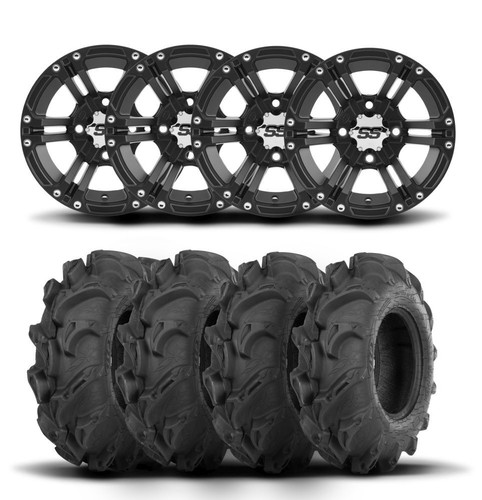 ITP SS212 12" Matte Black Wheels And Mega Mayhem Tires [27x9-12] | eBay