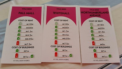 Monopoly Revolution Board Game Spare Replacement PINK property cards (3 ...