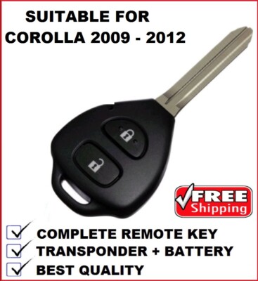 Remote Car Key Suitable for Toyota Corolla 2009 2010 2011 2012 G Key ...