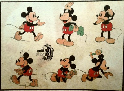 'Mickey Mouse, Club 33' Artist Proof Print 22'x15'x Signed Fairchild ...