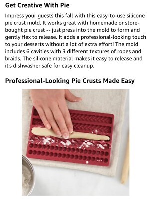 Silicone Pie Crust Impression Mold Wilton Braid Rope Pearl | eBay