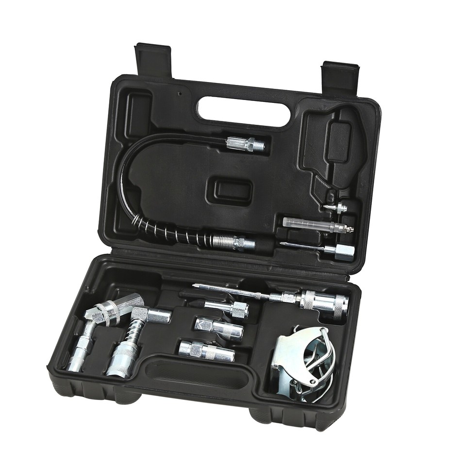 11 pc Multi-Function Grease Gun and Lubrication Accessory Kit with Zerk ...