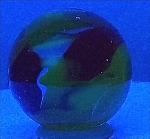 Randel Art Glass MARBLE URANIUM UV Slag Cat's EYE Solid Core 3/4" RAG ...