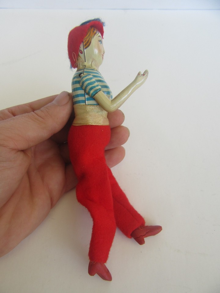 Vintage 1950s S&E Twist Mechanical Dancing Tin Wind Up Dancer Toy w ...