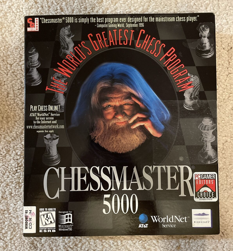 Chessmaster 5000 Vintage Big Box PC Video Chess Game Win 95 - Used ...