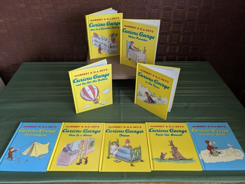 Curious George's Set Of 9 Hardcover Books ~ By Margret & H.A. Rey ...