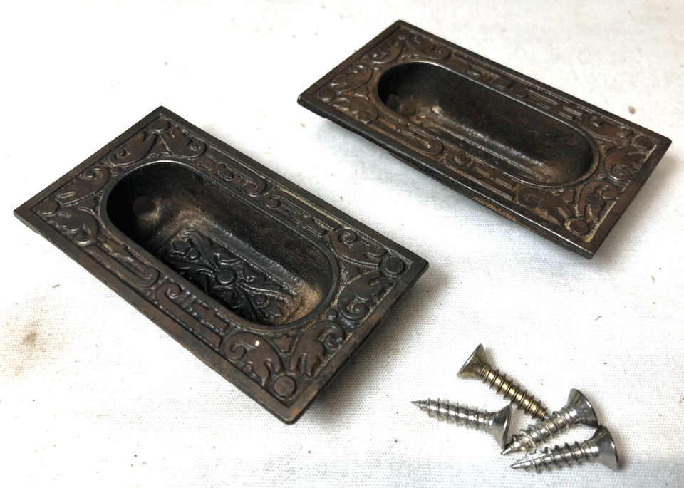 Antique Window Lift Pair Sargent Cast Iron Eastlake Hardware Vtg Pull ...