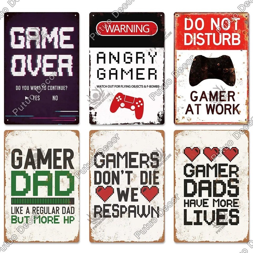 Caution Extreme Gaming Inside Metal Tin Sign Gamer Room Door Warning ...