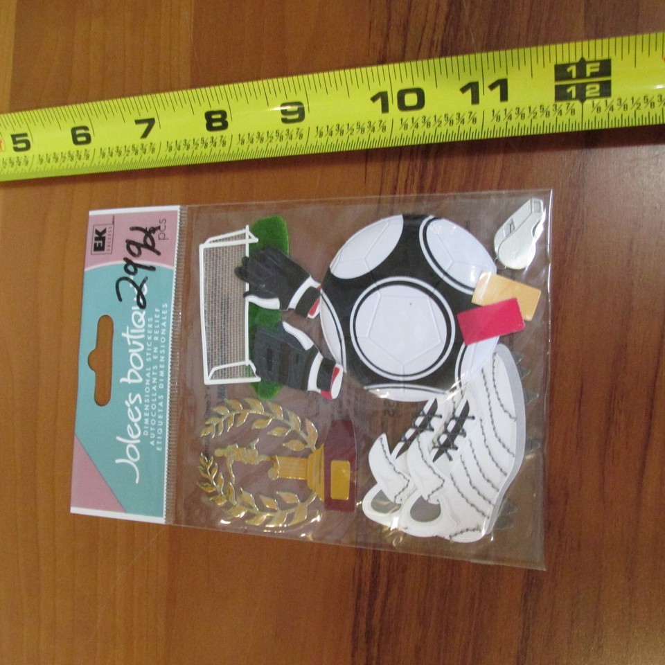 Jolee’s Boutique Stickers 3D Soccer Cleats Ball Trophy Goal Referee ...