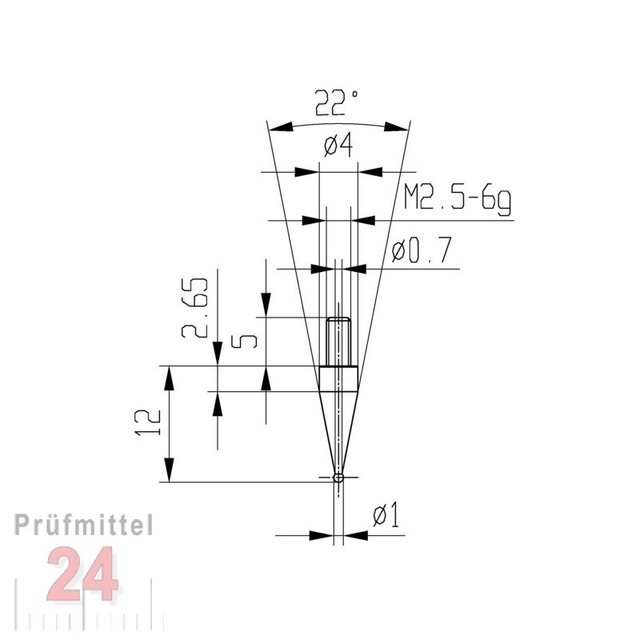 Käfer Messeinsatz D.1mm Kugel Stahl Gewinde M2 5 F.messuhren online ...