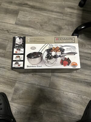 Denmark stainless steel 3.5 quart four piece double broiler/fryer/sauce ...