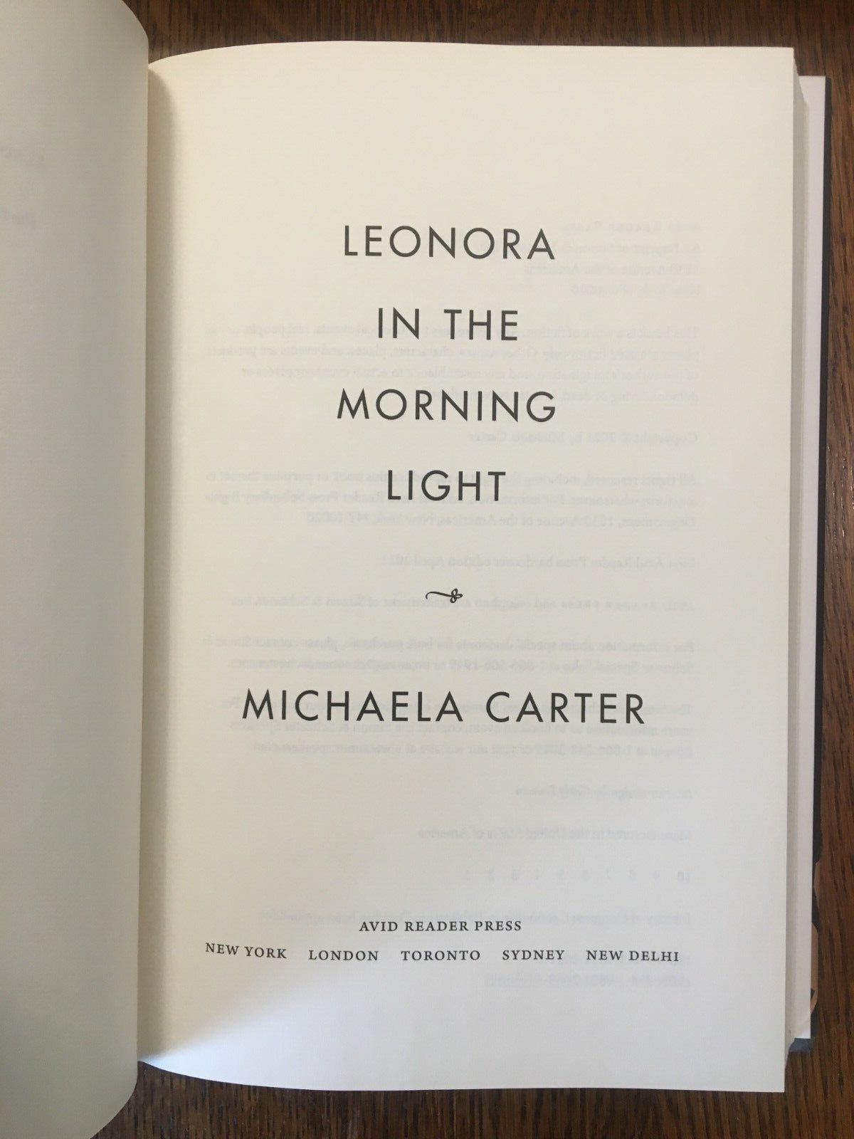 Leonora in the Morning Light by Michaela Carter (2021, Hardcover) LIKE ...