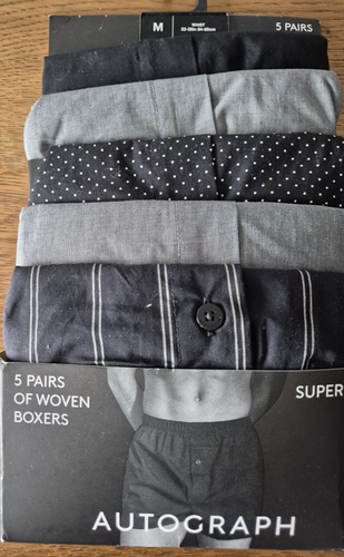 Marks & Spencer Autograph 5 Pack Superfine Woven Boxers Medium 33 -35 ...