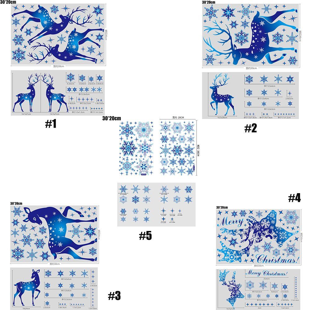 Elk Snowflake Sticker Glass Window Decoration Electrostatic Christmas ...