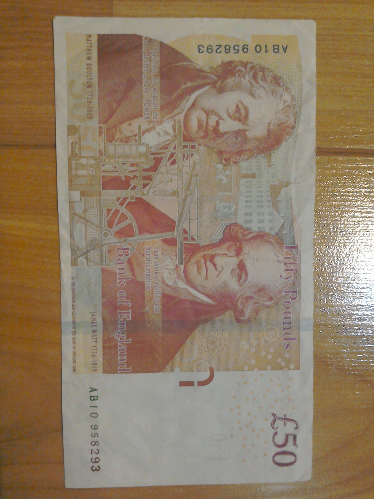 Rare Collectable Old Paper £50 Fifty Pound Bank of England Note No ...