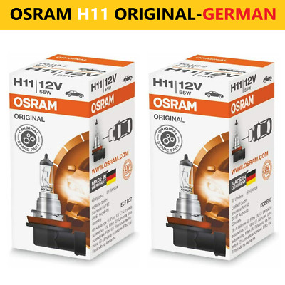 Twin Pack OSRAM H11 globe 64211 12V 55W Halogen Headlight Fog Bulb ...