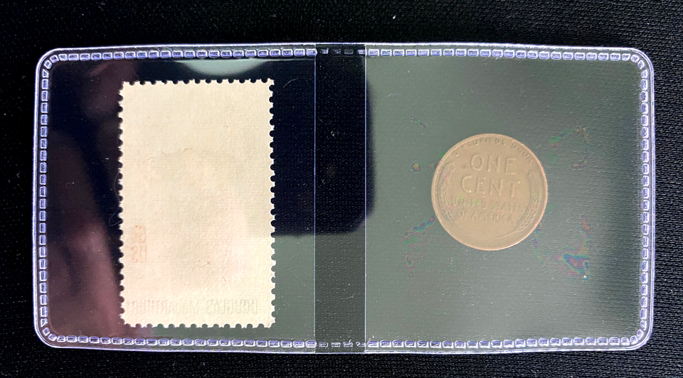 WWII Memorabilia – Gen. MacArthur 6¢ Stamp & 1944–1946 Shell Case Cents ...