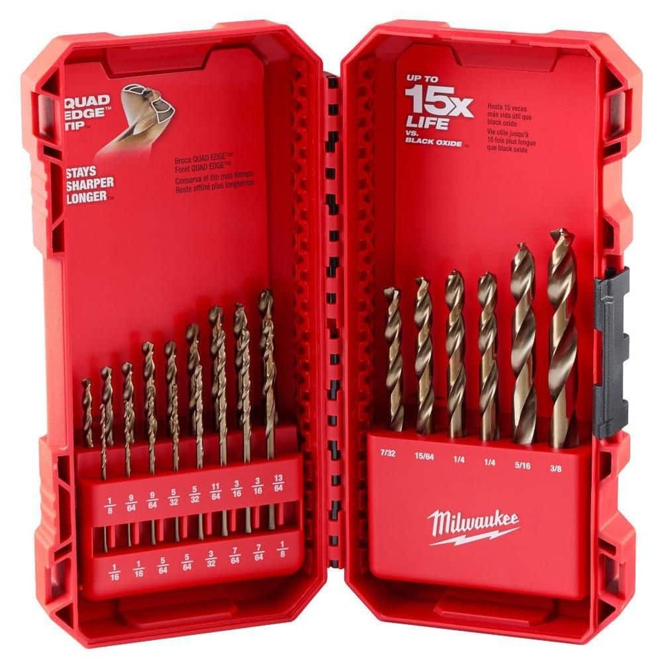 Milwaukee Cobalt Red Helix Twist Drill Bit Set for Drill Drivers (23 ...