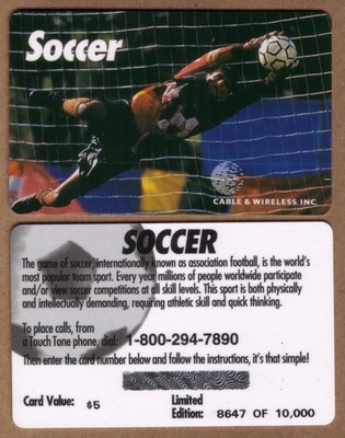 $3. & $5. Soccer Cards Goalie Catching Ball 2 Card Phone Card | eBay