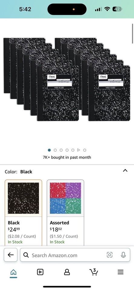 Mead Composition Notebooks, 12 Pack, Wide Ruled, 9.75 x 7.5", 100 ...