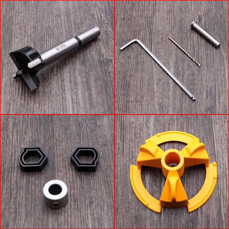 35MM Concealed Hinge Jig Boring Hole Drill Guide +Cutter Bit Set For ...
