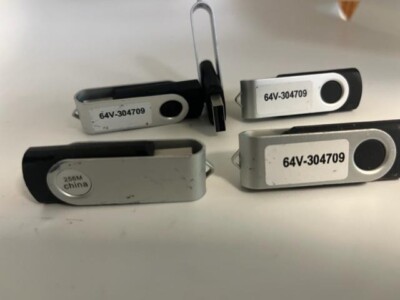 5 New High Quality Swivel USB Flash Drives/Sticks Black/Silver 256MB ...