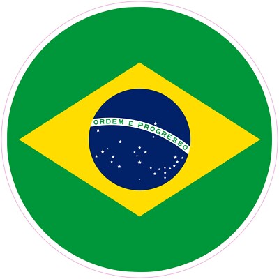 Brazil Round Country Flag Vinyl Decal Sticker Car Truck Bumper Laptop ...