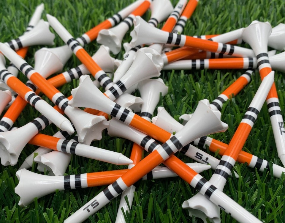 Golf Tees 2 3/4 Truestrike Orange and Black Striped Performance 2.75 ...
