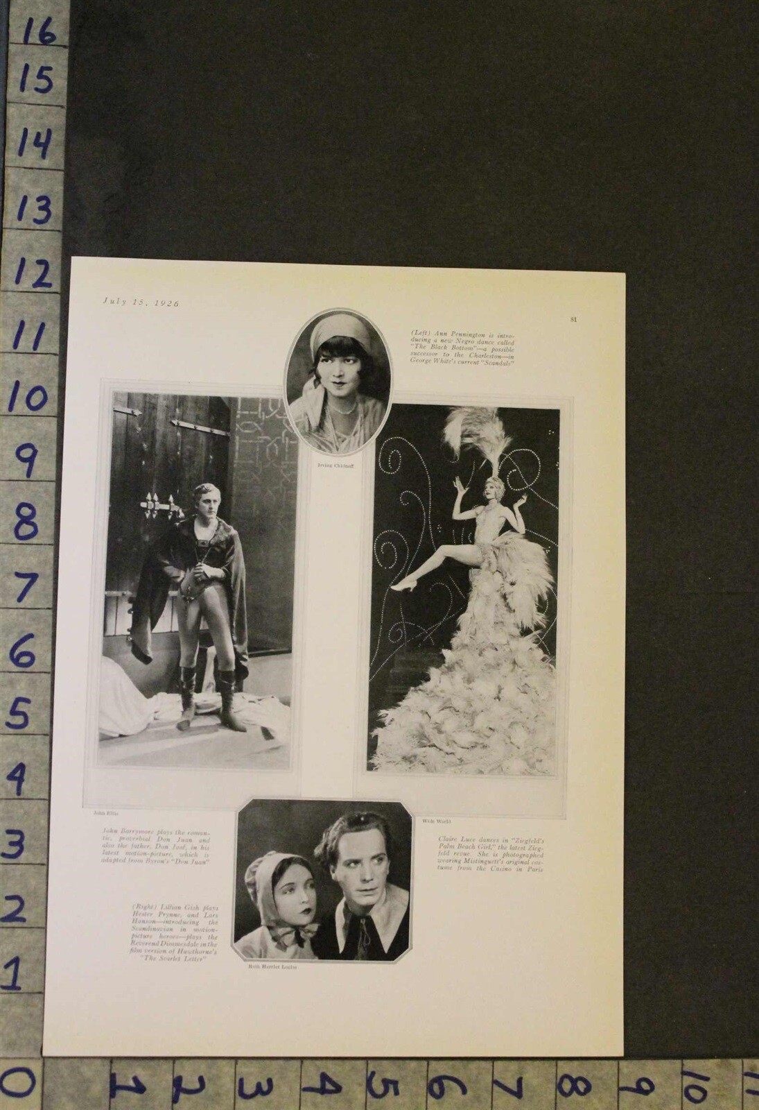 1926 PENNINGTON BARRYMORE CLAIRE LUCE GISH LARS HANSON ACTOR PHOTO ...