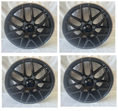 20" Black Multispoke AMG Style Rims Wheels Fits Mercedes Benz S500 S550 ...