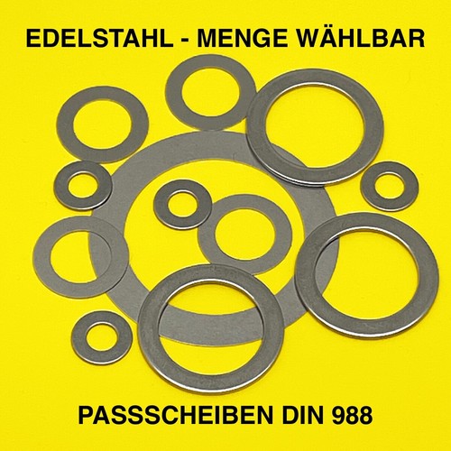 PASSSCHEIBEN EDELSTAHL DIN 988 DISTANZSCHEIBEN AUSGLEICHSSCHEIBEN VIELE ...