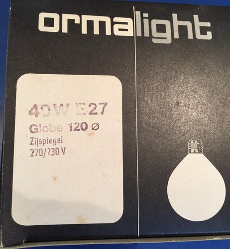 ORMALIGHT Globe G120 E27 Seitenverspiegelt SILBER 40W G125 Glühlampe ...