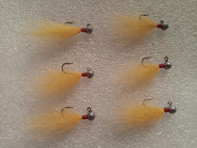 Smoo's Custom Jigs (6) 1/64 Oz. Arctic Fox Hair Jigs Peach. *674 | eBay