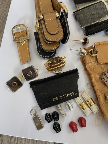 Asstd Lot Vtg Gucci Fendi Junk Bag Replacement Parts Logos Hardware ...