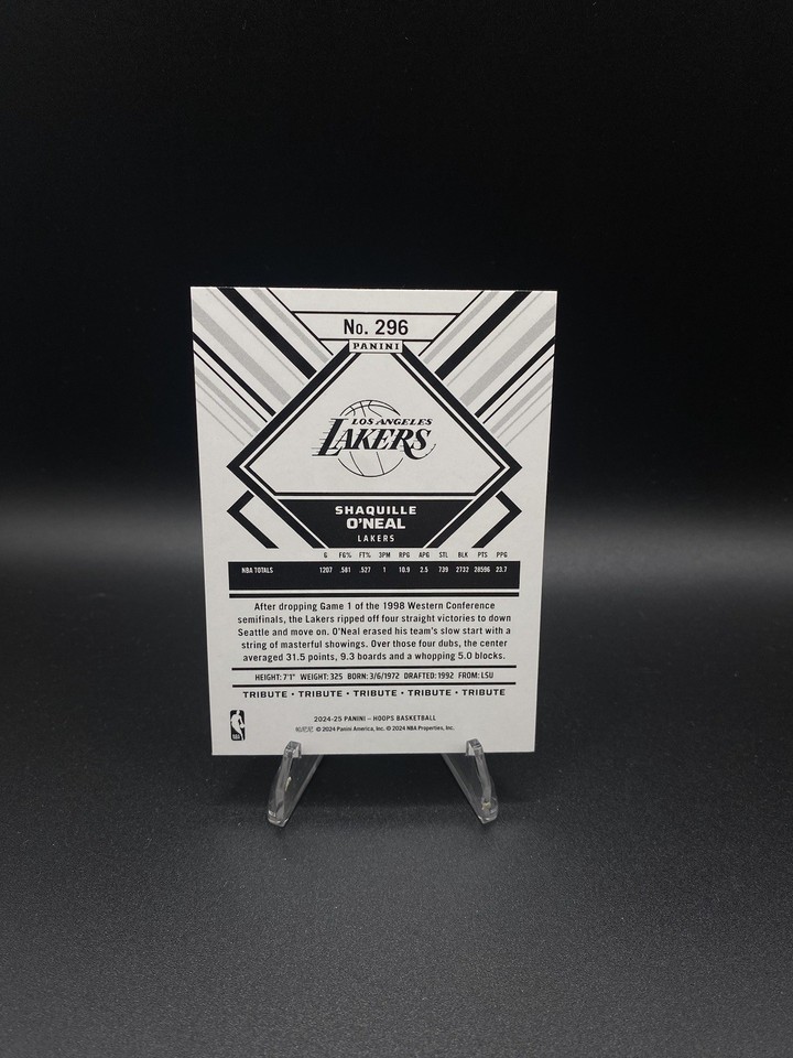 2024-2025 Panini NBA Hoops Purple Tribute Shaquille O’Neal #296 COLOR ...