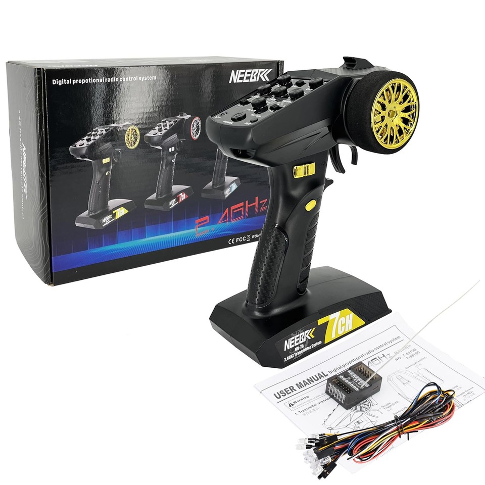 2.4GHz RC Transmitter w/ Receiver & 12 LED Kit for Car, Truck, Boat ...