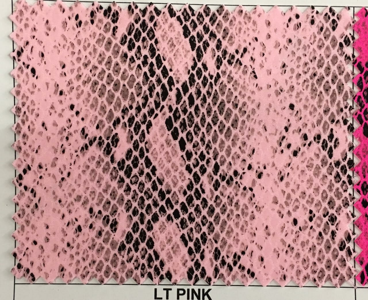 Light Pink Venom snake skin spandex 4 way stretch, swimwear, dance wear ...