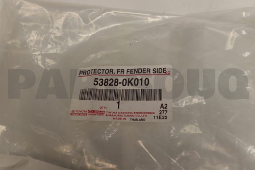 538280K010 Genuine Toyota PROTECTOR FR FENDER 53828-0K010 | eBay