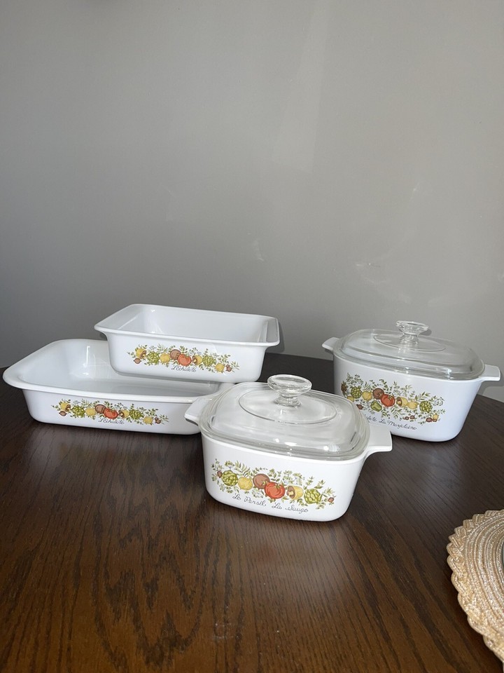 Vintage PYREX Corning Ware Spice Of Life Set In Great Condition ...